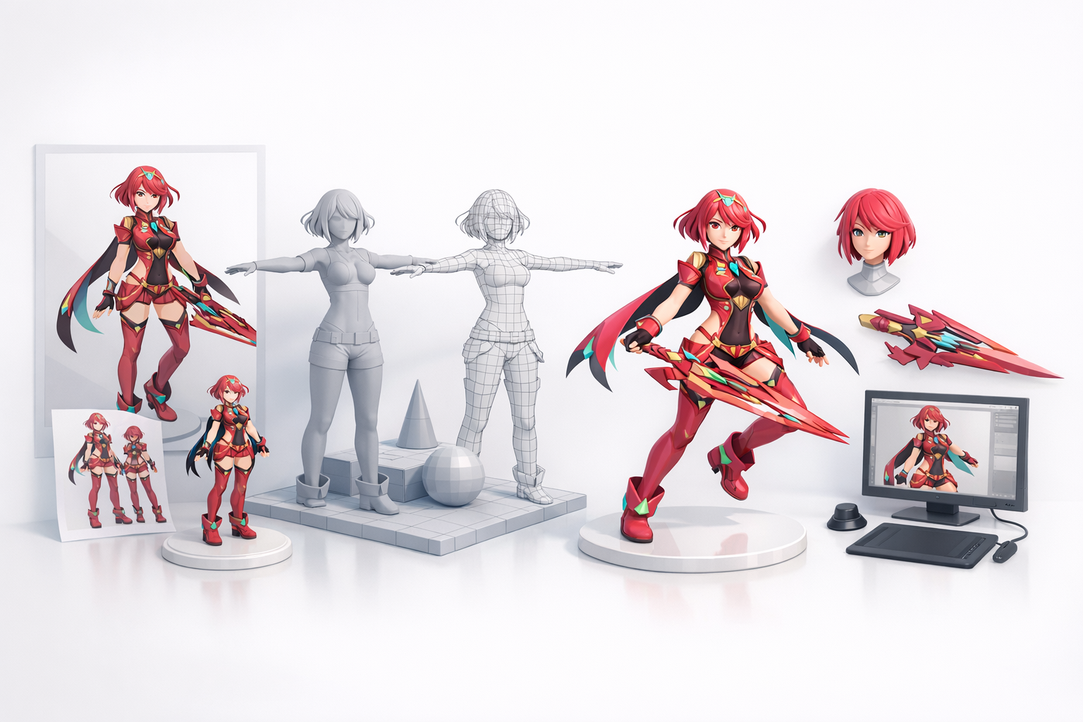 Xenoblade 프로젝트에서 Pyra 3D 모델 레퍼런스를 활용하는 방법