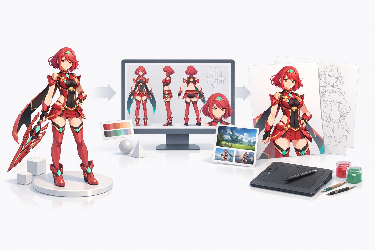 How I Use Pyra 3D Model References for Xenoblade Projects